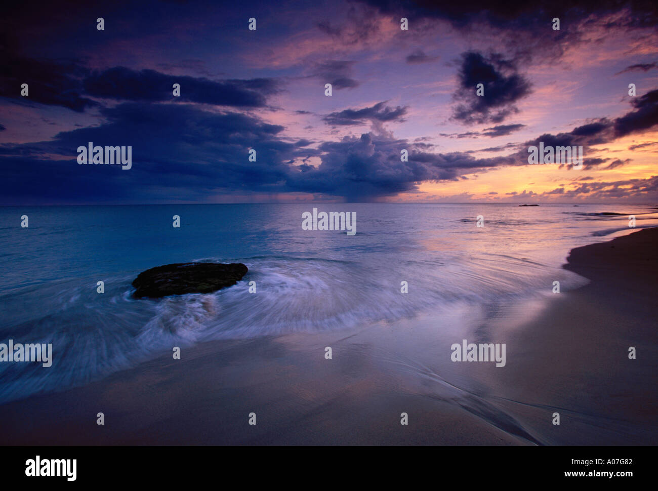 beach, sunset, Rincon, Puerto Rico, West Indies Stock Photo - Alamy