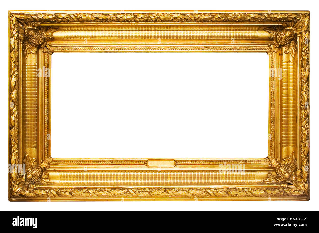 Wide Golden Picture Frame Stock Photo - Alamy