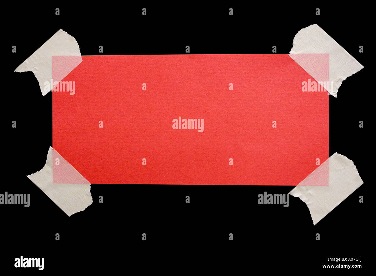 Taped Down Red Note Stock Photo - Alamy