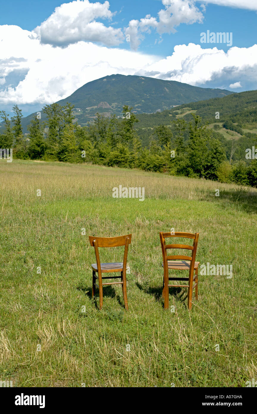 two brothers in italy enjoying the land they once worked Stock Photo ...