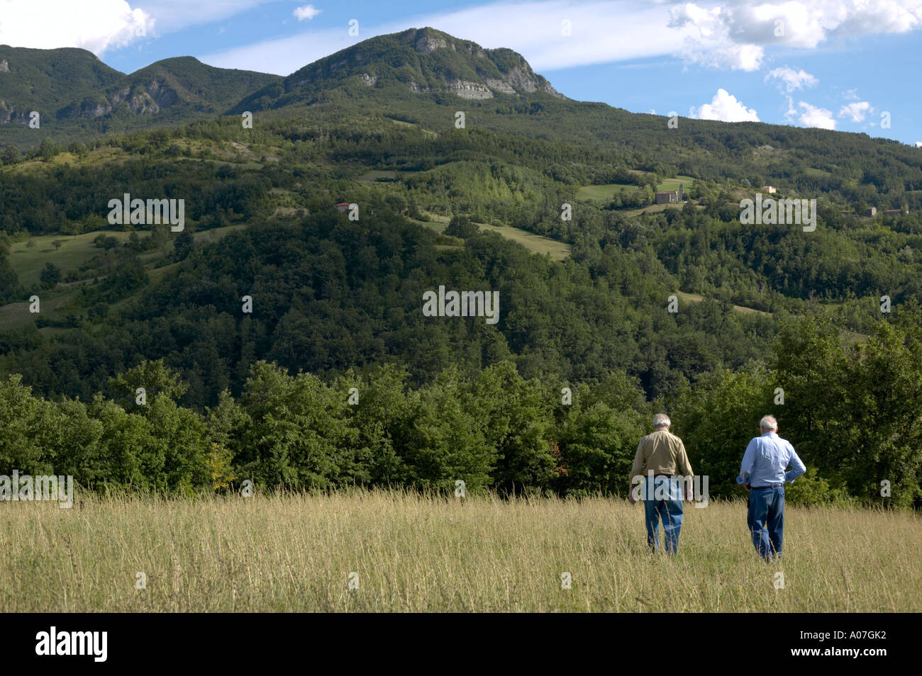 two brothers in italy enjoying the land they once worked Stock Photo ...