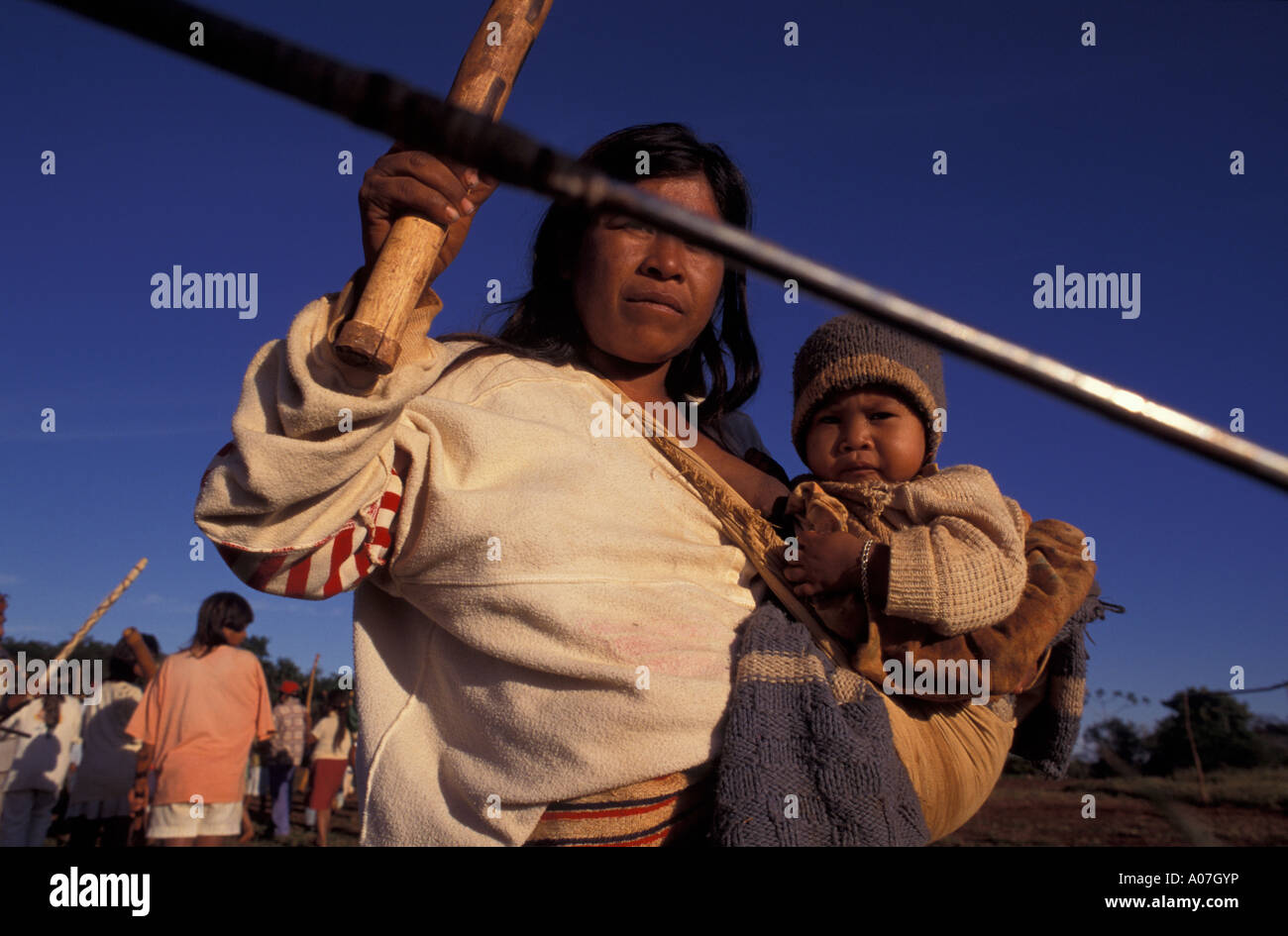 Guarani-Kaiowas indigenous people. Brazil, Mato Grosso do Sul State ...