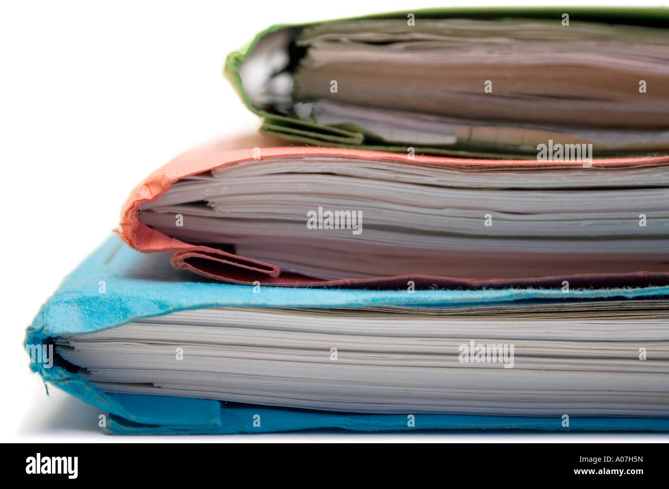 Red, Green and Blue Binder (Side View Stock Photo - Alamy