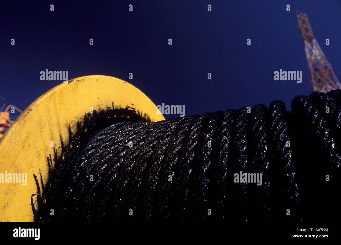 Steel cable, petroleum industry Stock Photo - Alamy