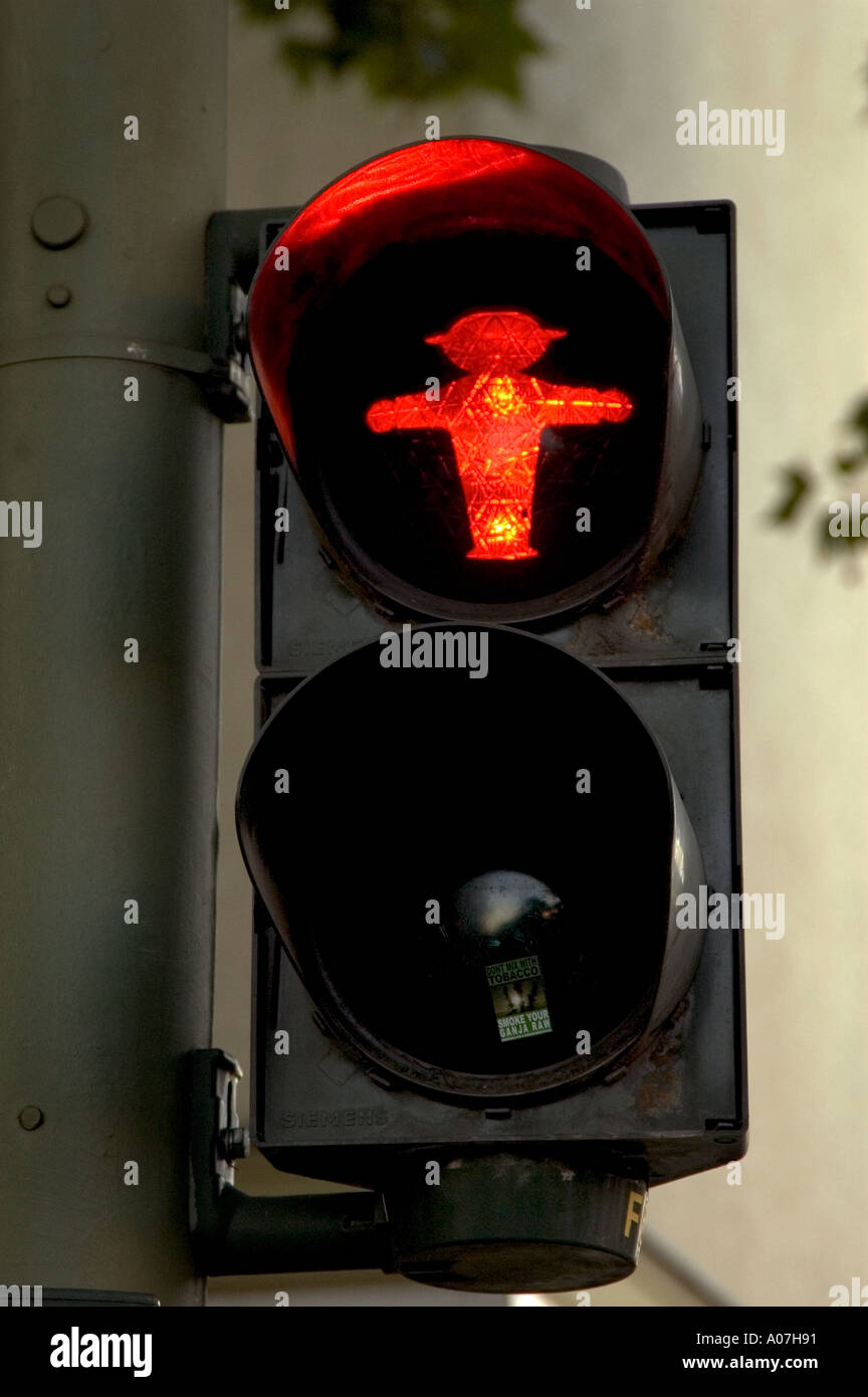 OLD EAST GERMAN PEDESTRIAN WALK SIGN IN PRENZLAUER BERG EAST BERLIN ...