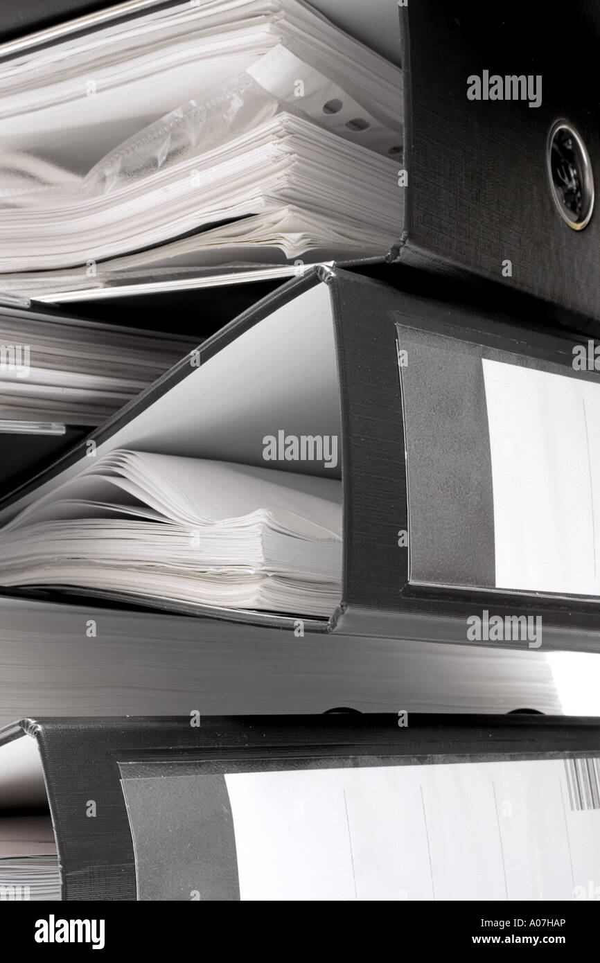 Stack of Black File Folders Stock Photo - Alamy