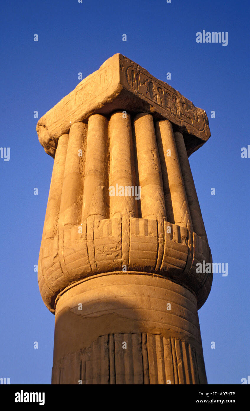 Capital of a Lotiform Column at the Karnak Temple, Egypt Stock Photo ...