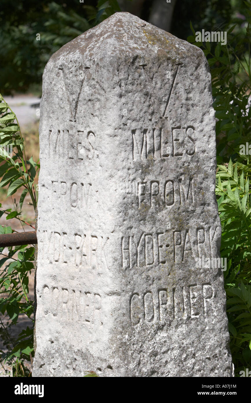 Milestone, Putney Common, London Stock Photo - Alamy