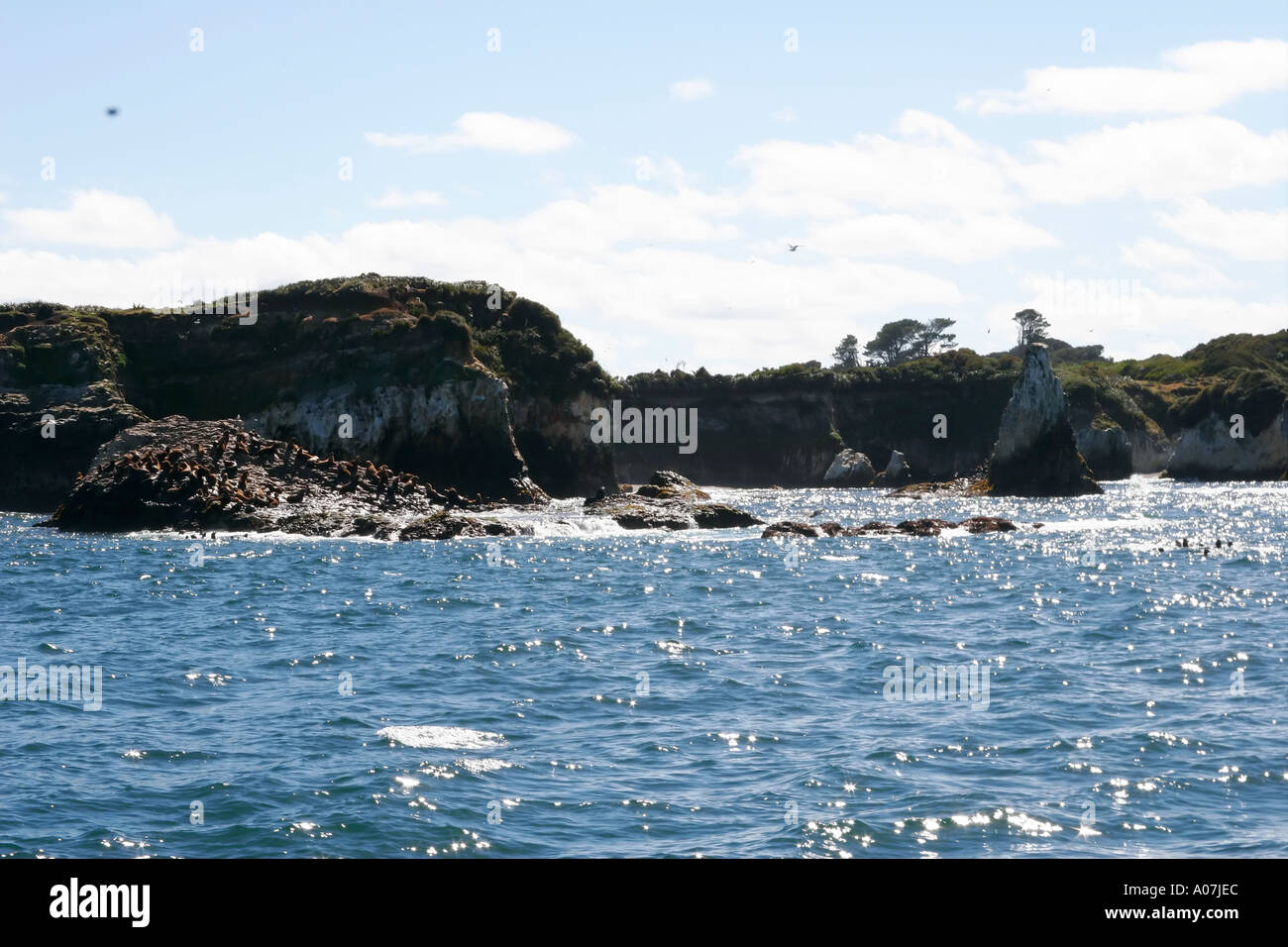 large rocks of the isla san sebastian near chiloe chile south america ...
