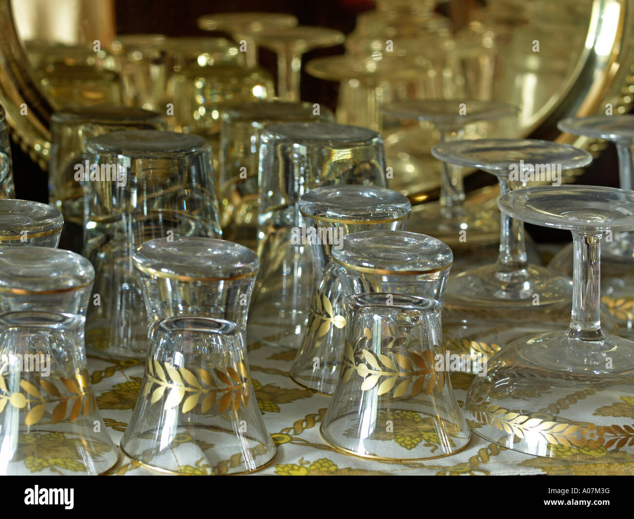 glasses for schnaps booze hard liquor and liqueur Stock Photo - Alamy