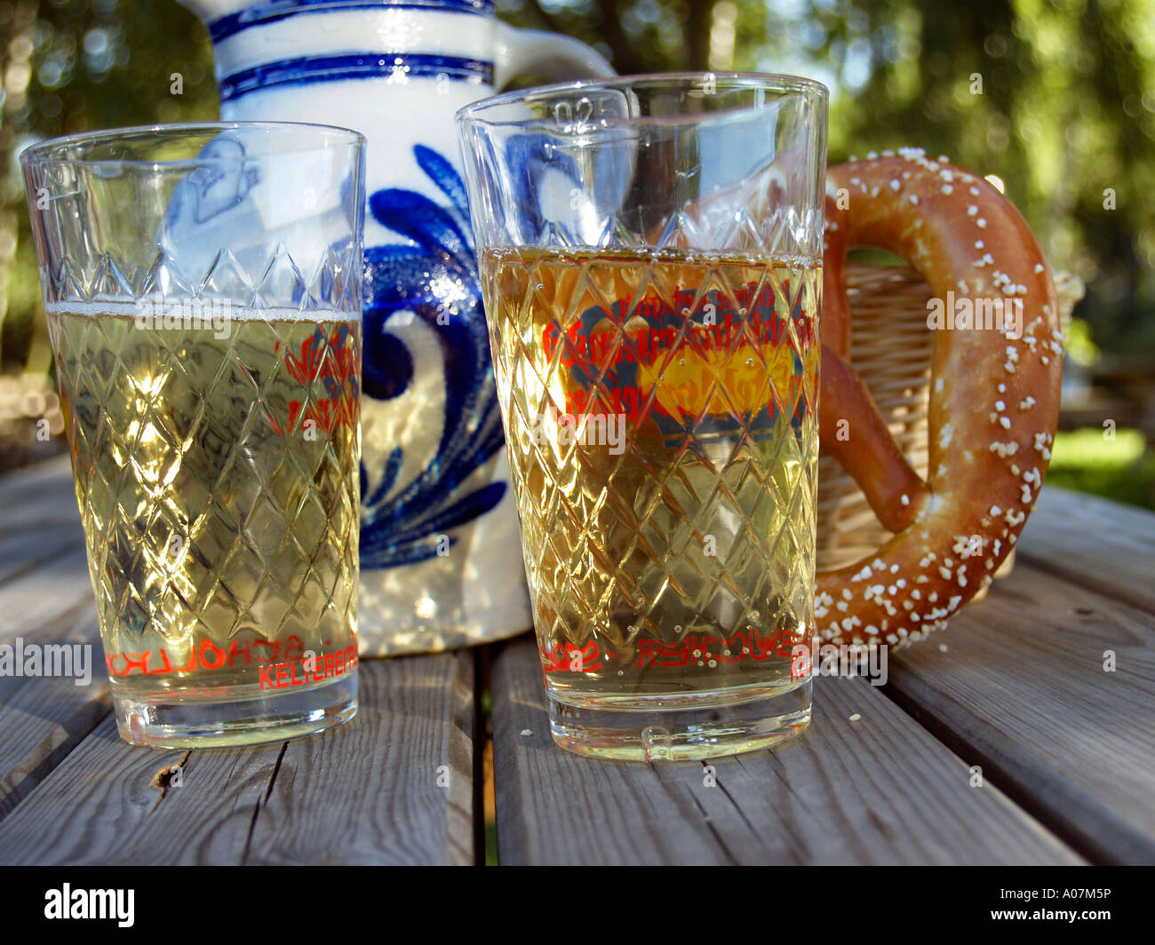 cider traditional apple wine from Hesse Germany in traditional typical ...