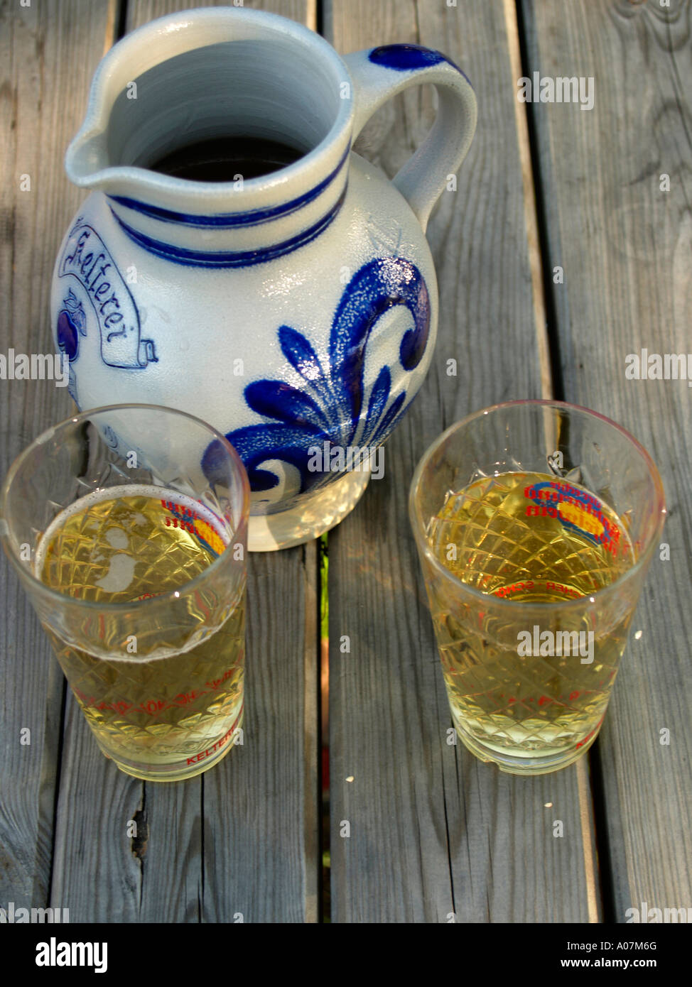 cider traditional apple wine from Hesse Germany in traditional typical ...