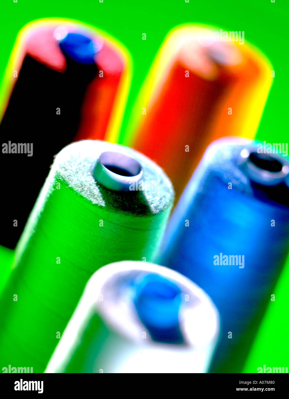 A brightly coloured photograph of various still life items Stock Photo ...