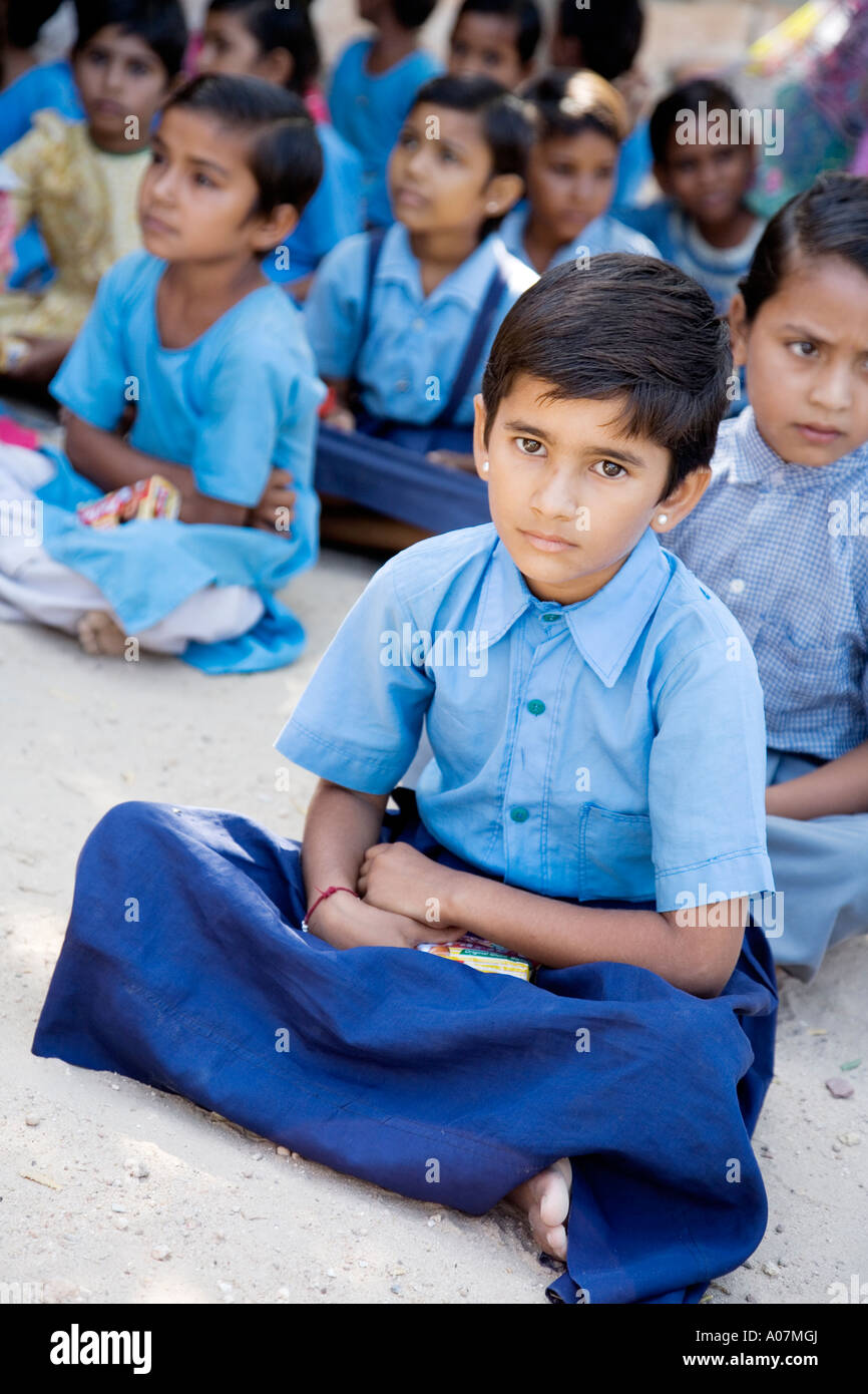 School children outside Delhi India Stock Photo - Alamy