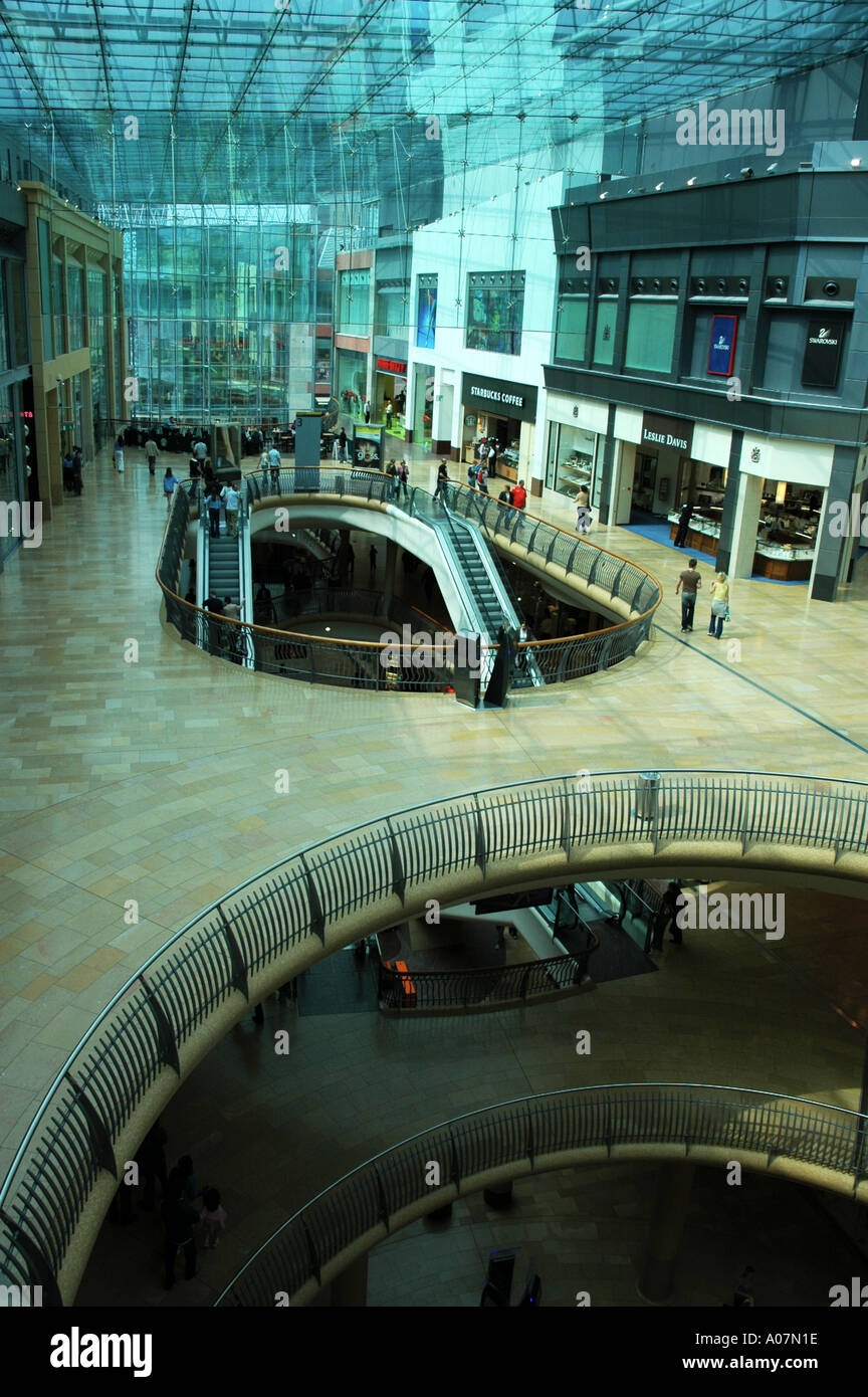 Interior of Bullring shopping centre mall Birmingham England UK with ...