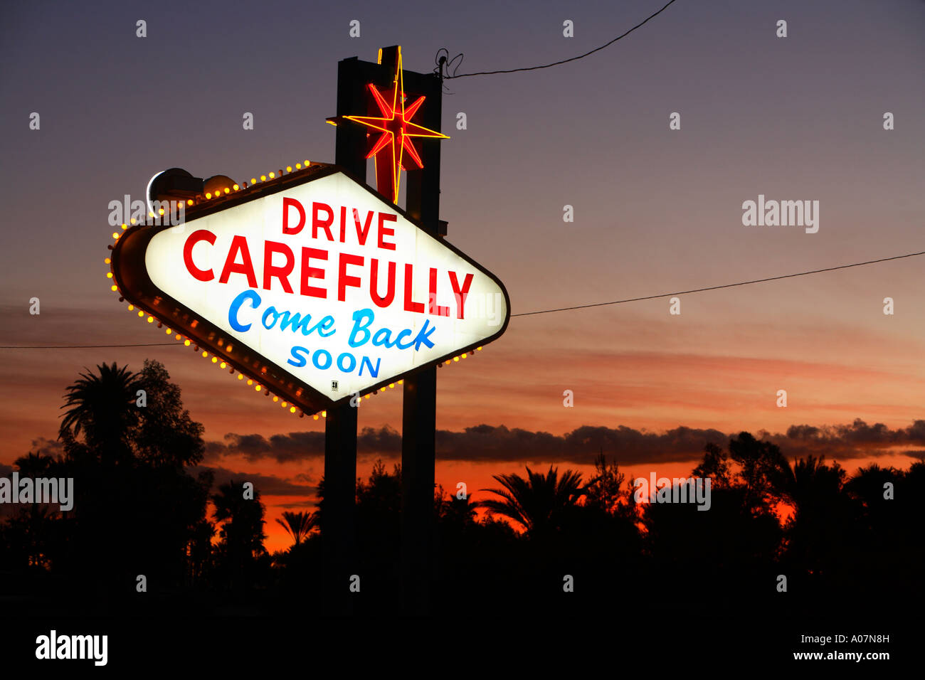 America drive carefully sign hi-res stock photography and images - Alamy