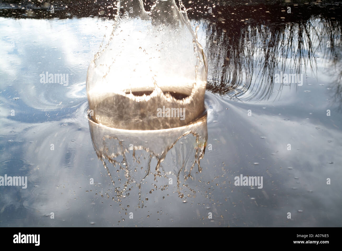 splash in a puddle of water Stock Photo - Alamy