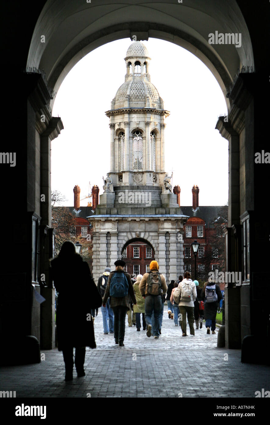Archway in Dublin's Trinity College university Stock Photo - Alamy