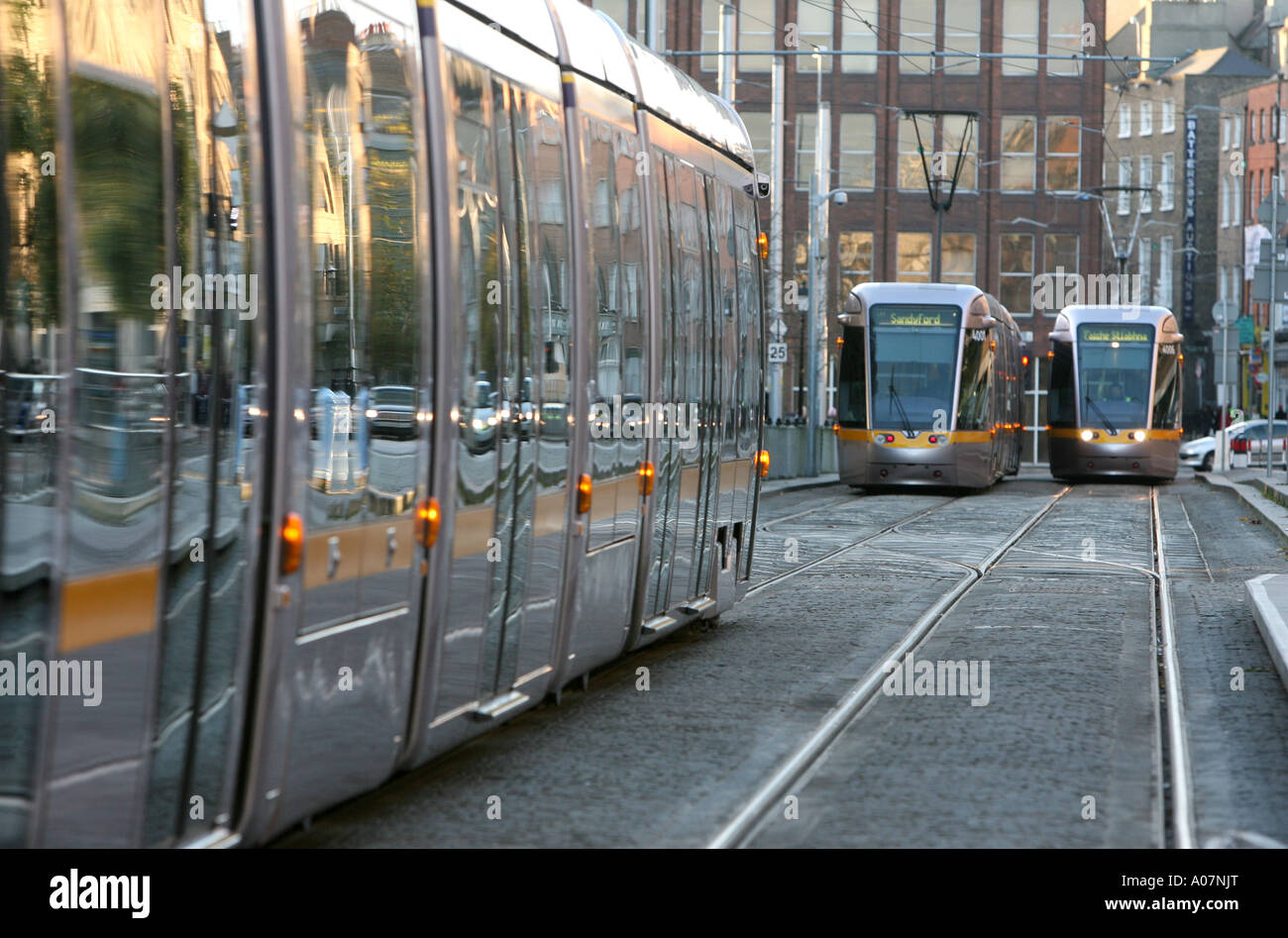 Dublin, Ireland's, LUAS trams at St Stephen's Green Stock Photo - Alamy