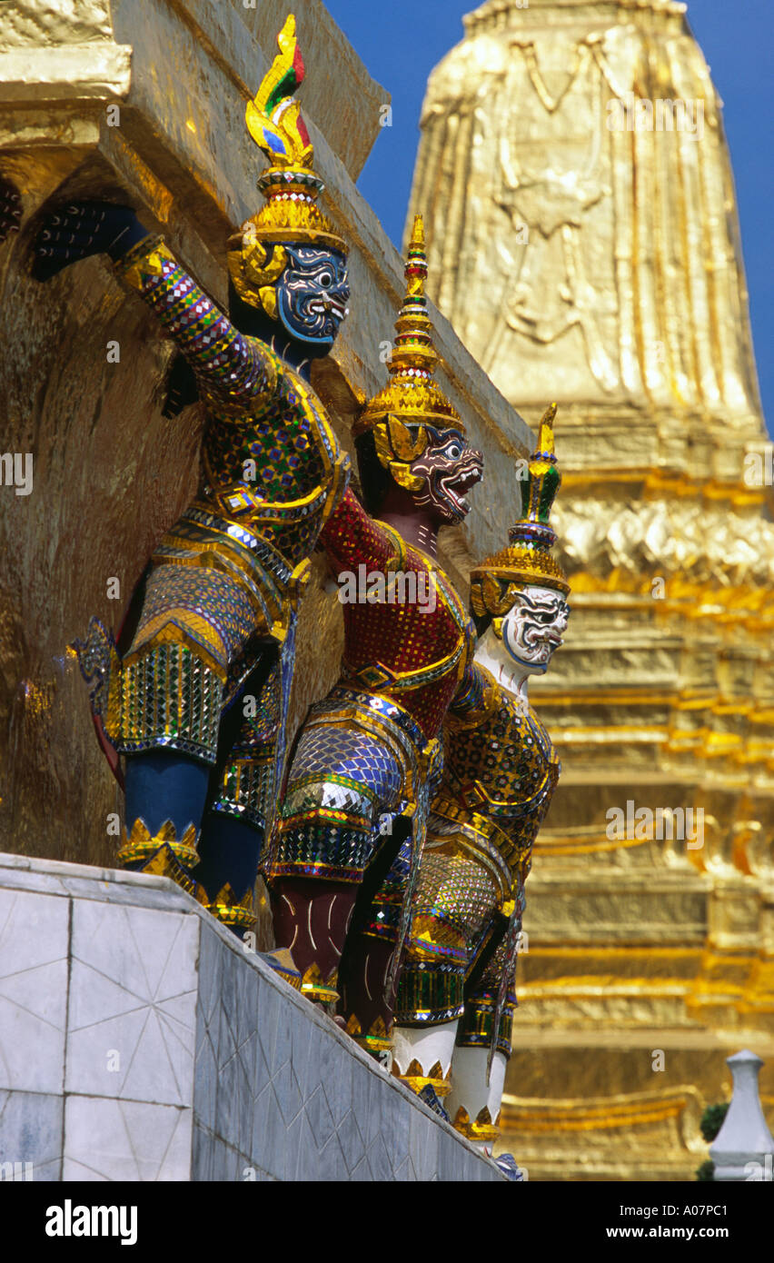 Three demons Temple of the Emerald Buddha Bangkok 2 Stock Photo - Alamy