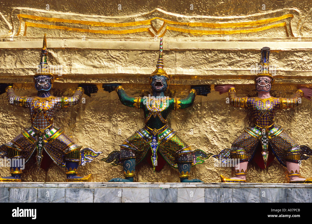 Three demons Temple of the Emerald Buddha Bangkok 3 Stock Photo - Alamy