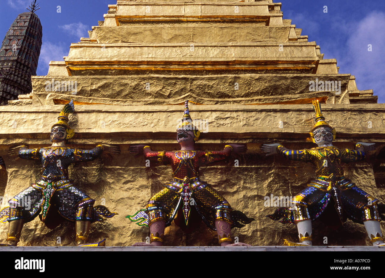 Three demons Temple of the Emerald Buddha Bangkok Stock Photo - Alamy