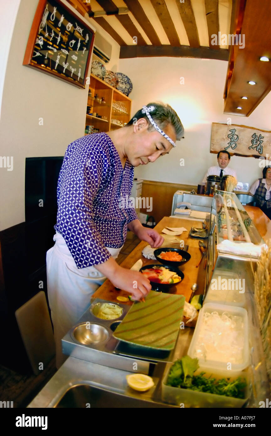 PARIS France, Interior Modern Japanese Restaurant "Sushi Chef" in ...