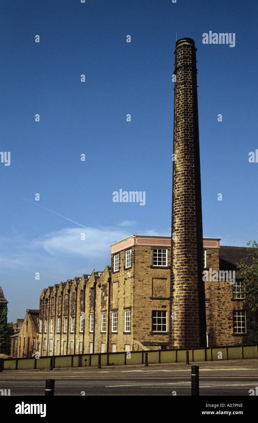 Factory and chimney stack in Colne Lancashire Stock Photo - Alamy