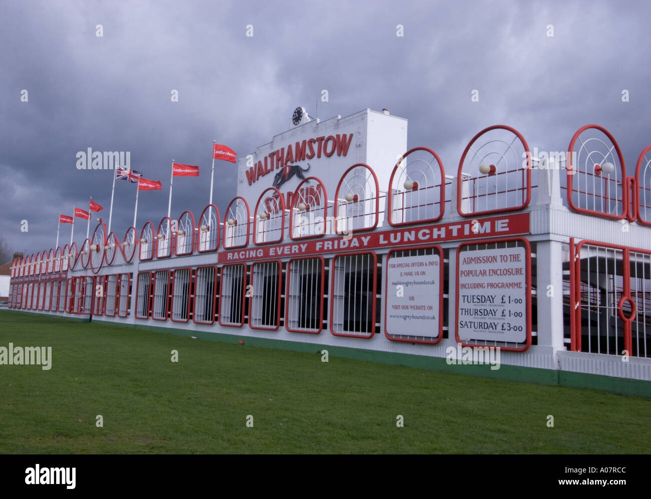 Walthamstow Stadium Wathamstow dog track Dog racing track exterior view ...