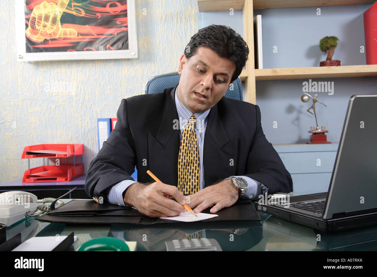CEO working in his office cabin in business suit Stock Photo - Alamy