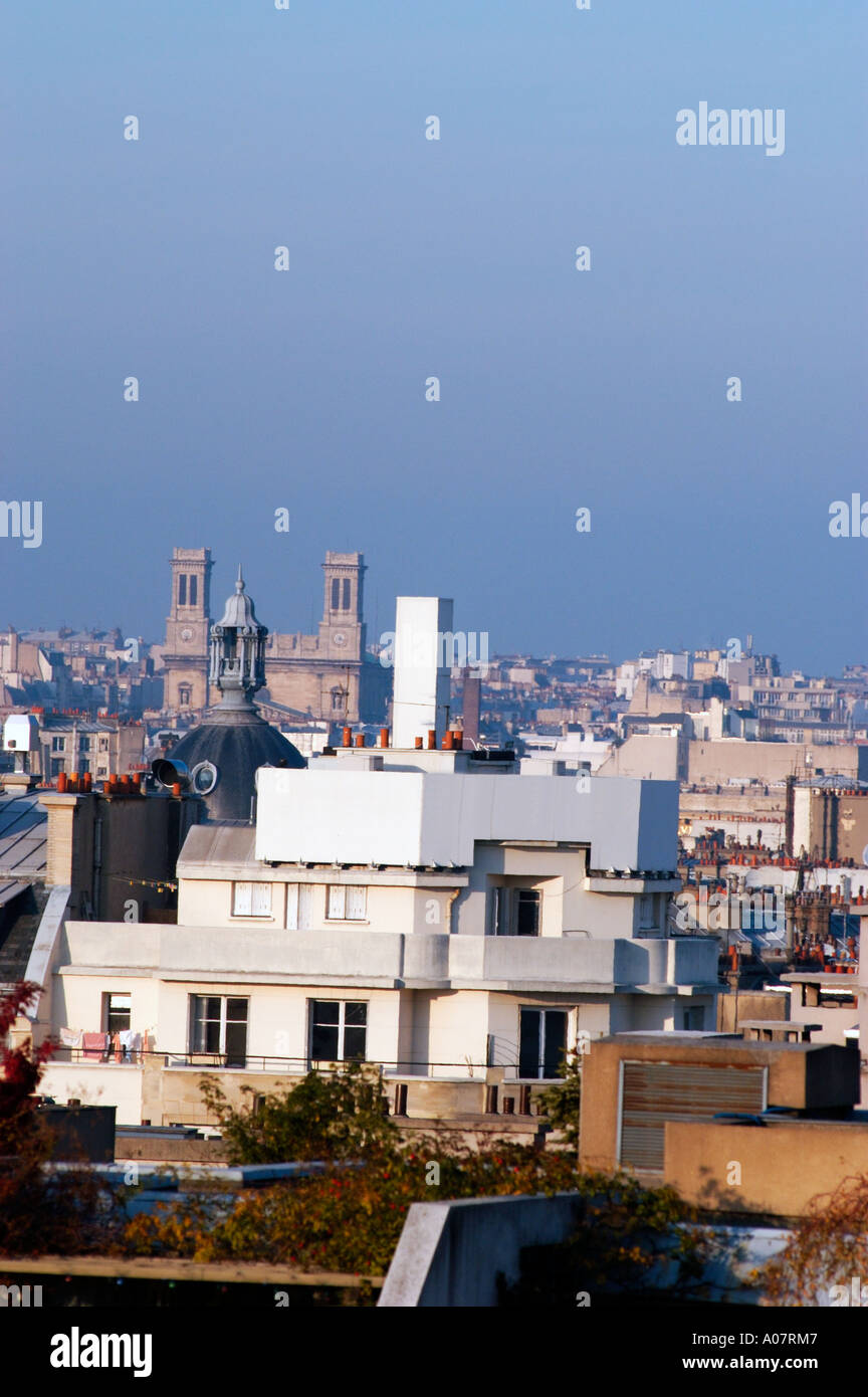 Paris France, Overview Aerial From Top With Relay "Telephone Antennas ...