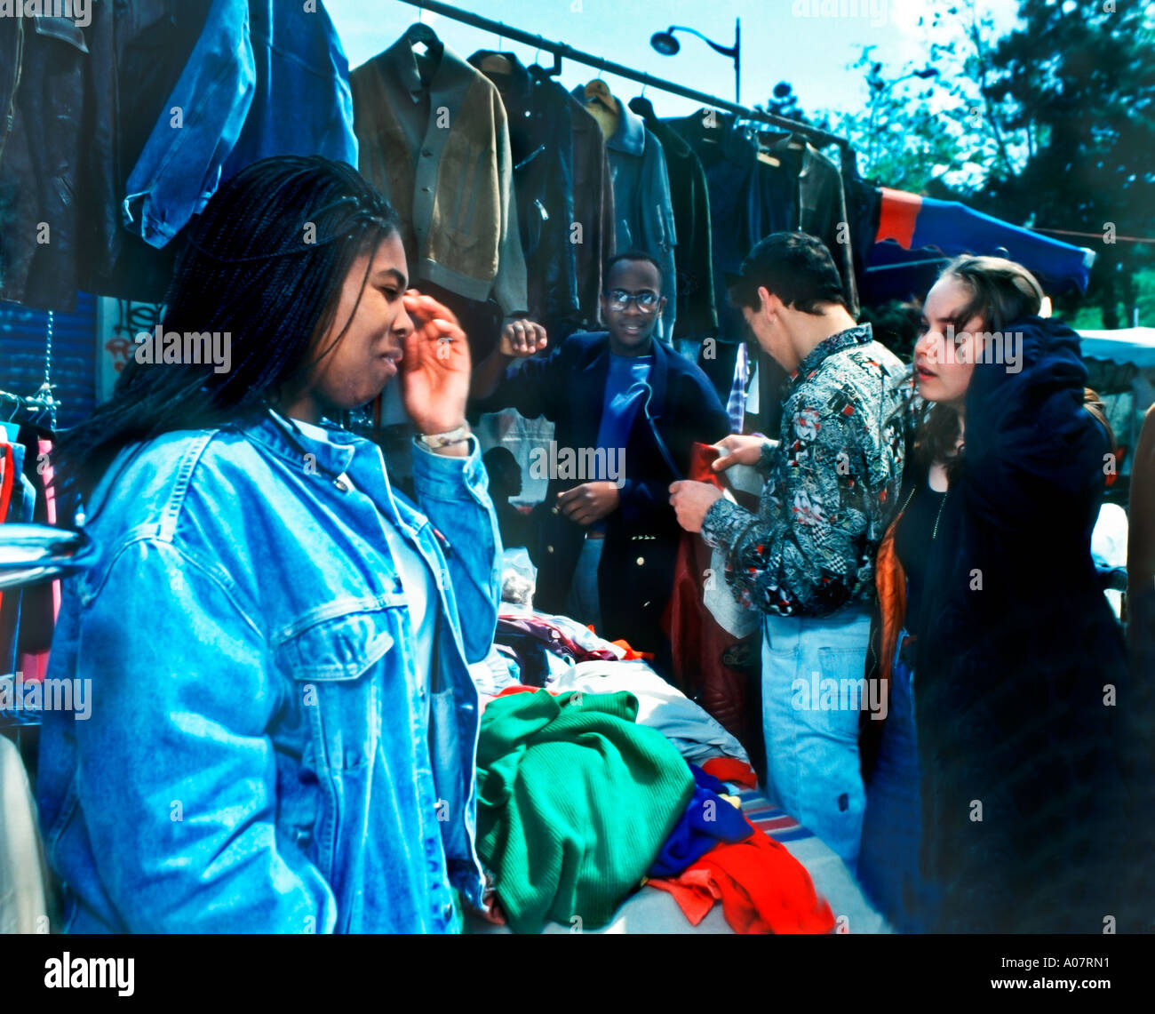 Multicultural Paris France, Shopping Mixed Group of French Teens in ...