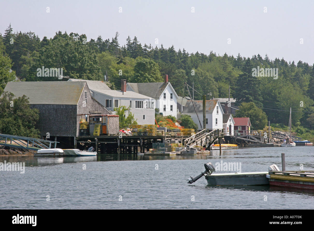 Cozy Harbor Lobster Dock Stock Photo - Alamy