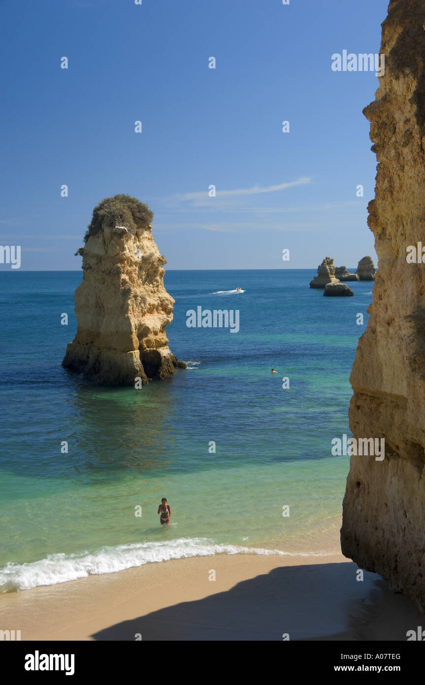 Rock formations on the beach Stock Photo - Alamy