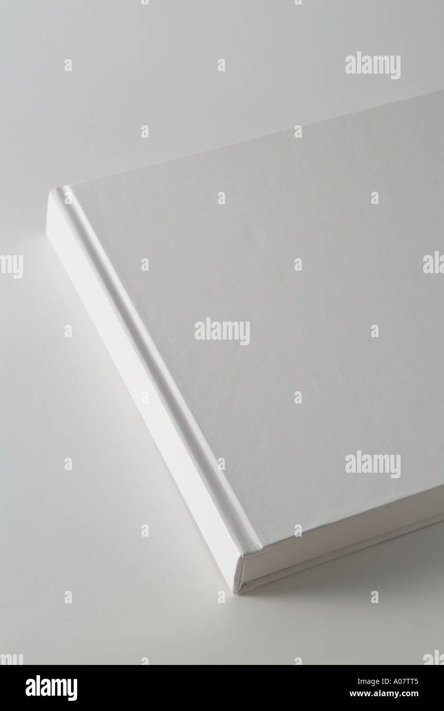 Book with white pages on white background Stock Photo - Alamy
