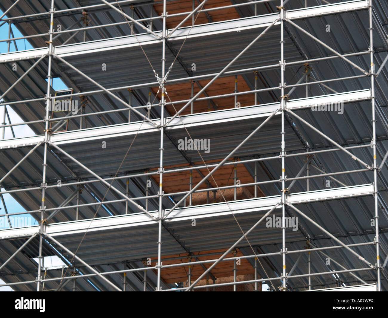 scaffolding on three levels Stock Photo - Alamy