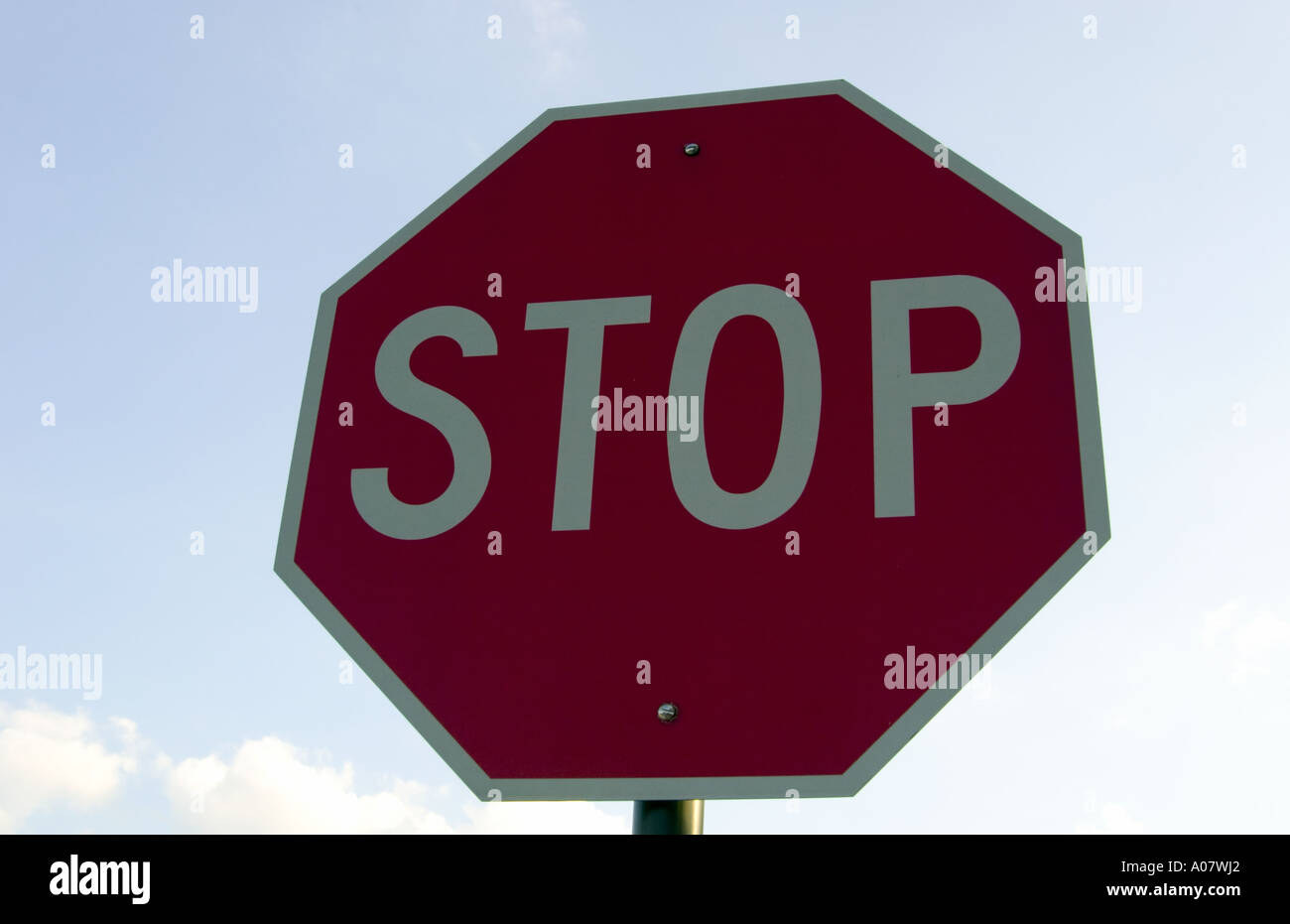 Stop sign from below Stock Photo - Alamy