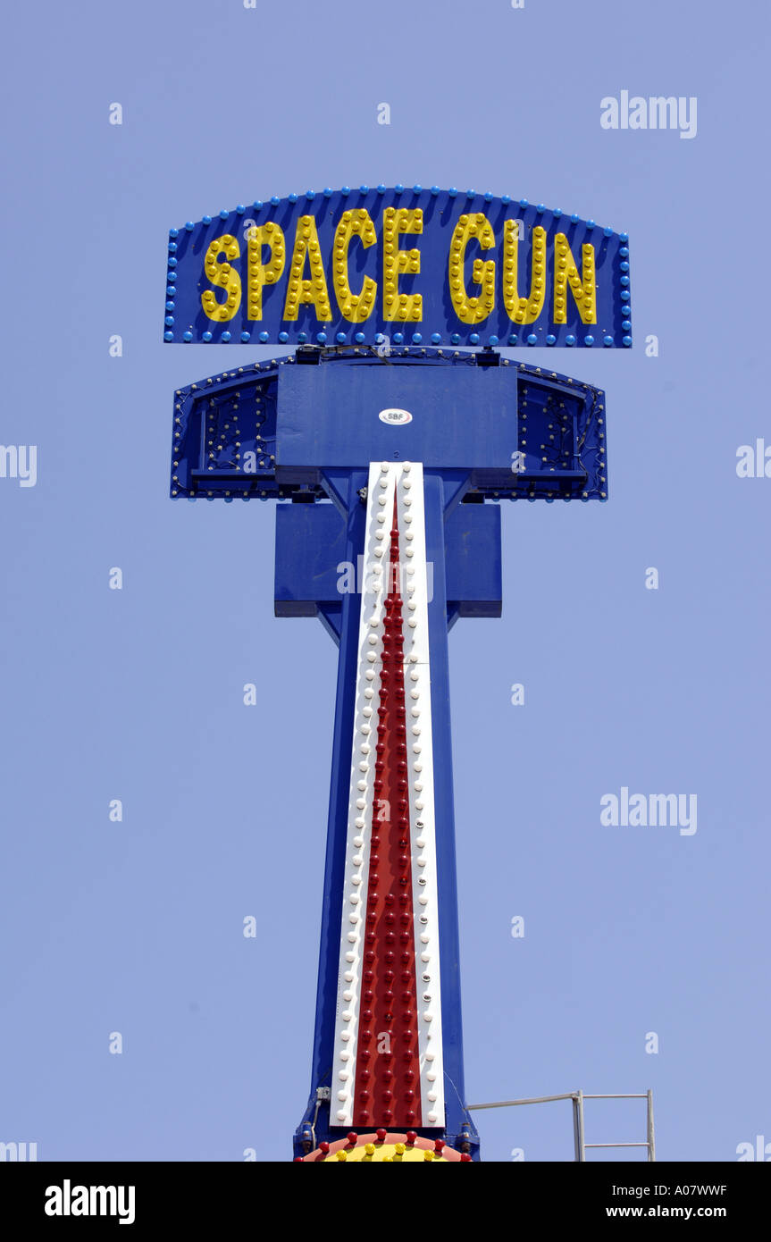 space gun ride day daylight summer europe athens greece greek funfair ...