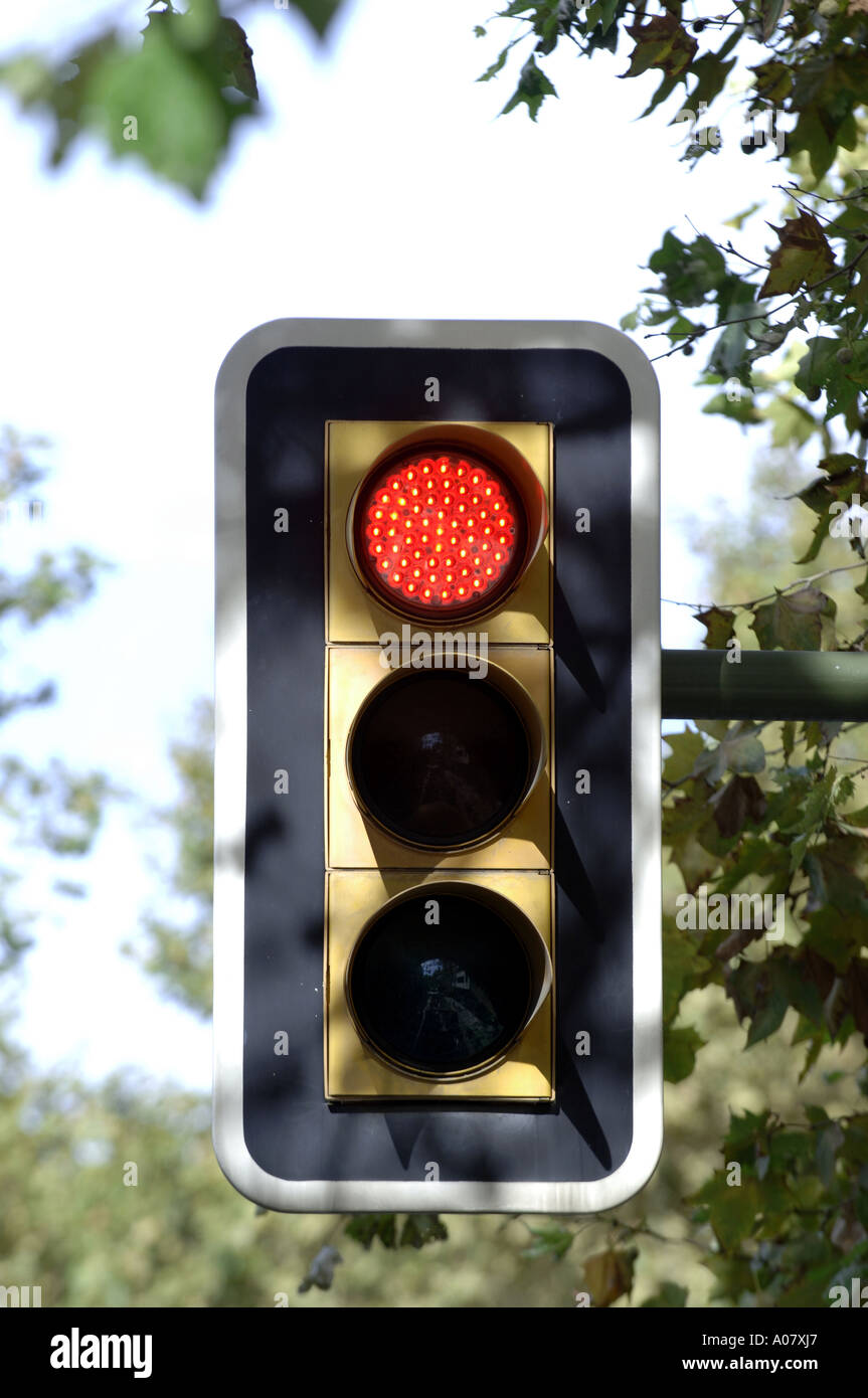 traffic light red stop concpet halt rules regulations Stock Photo - Alamy