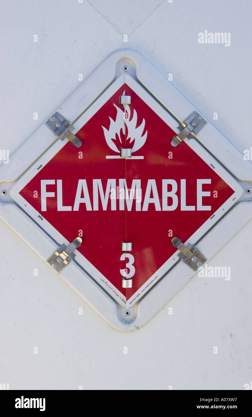 Flammable warning sign Stock Photo - Alamy