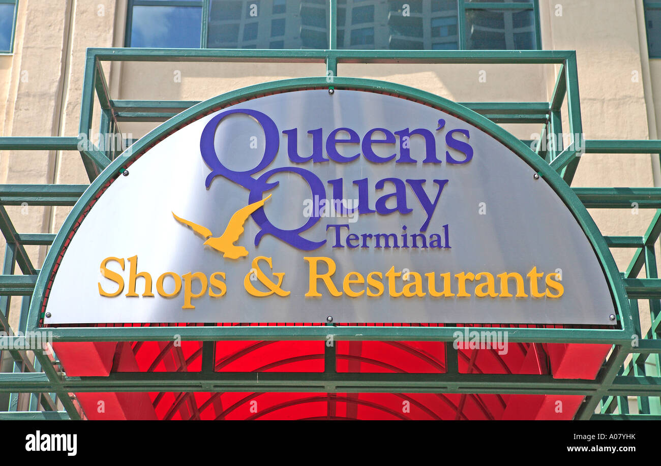 Toronto, Queen's Quay Sign Stock Photo - Alamy