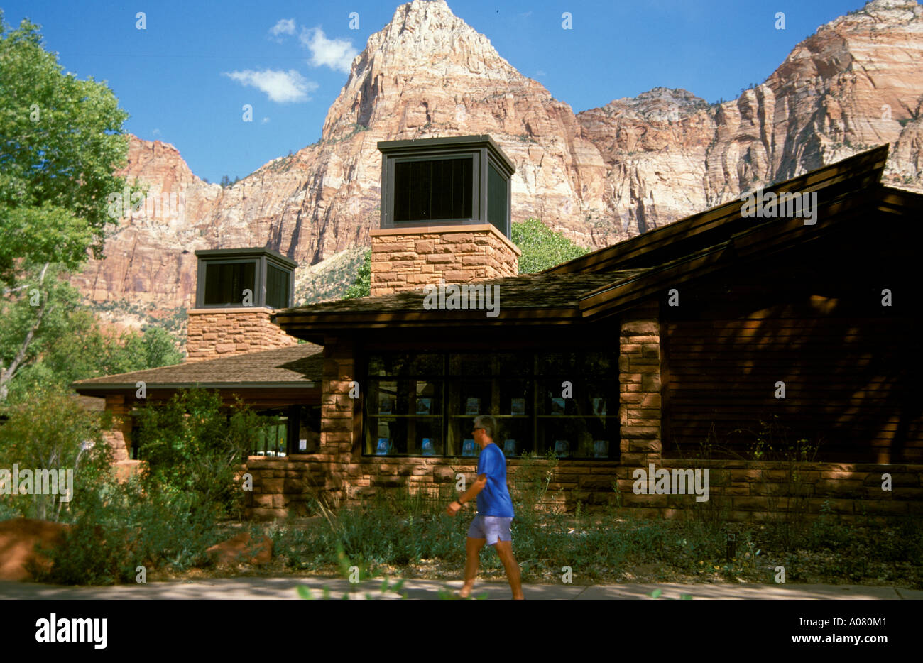 Visitor Center and the Watchtower in the background Zion National Park ...