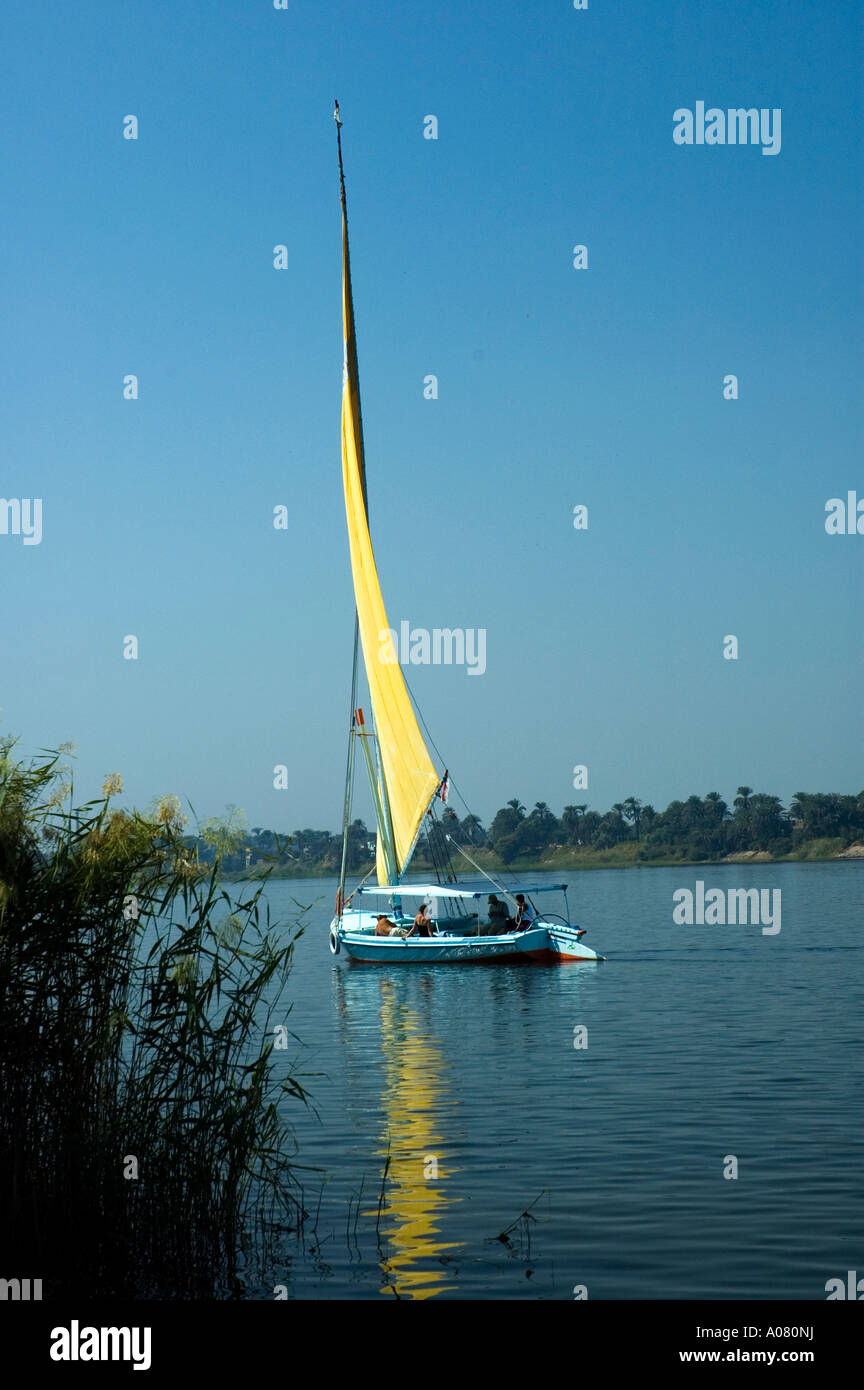 Nile, Felucca Sailing Boat Stock Photo - Alamy