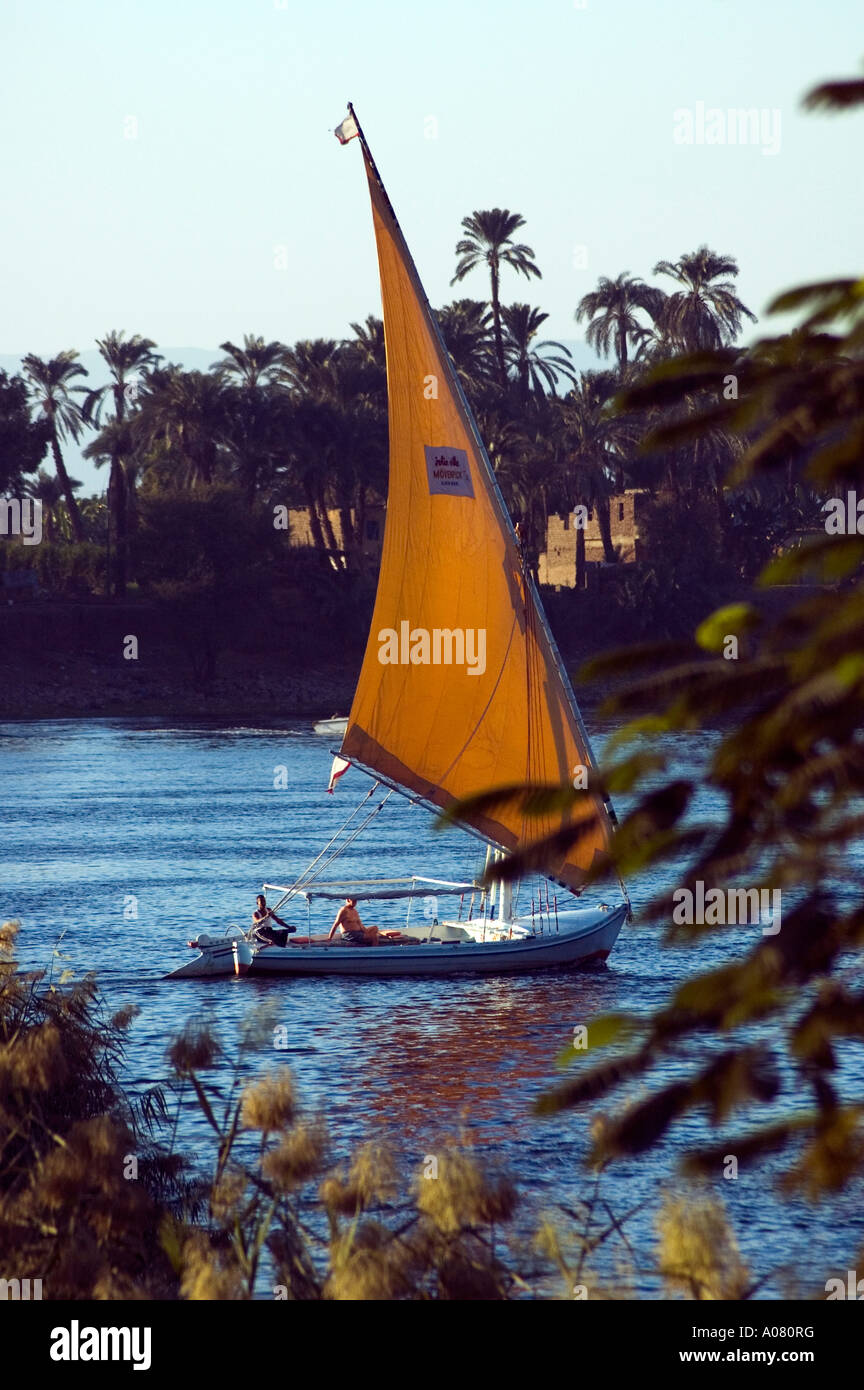 Nile, Felucca Sailing Boat Stock Photo - Alamy