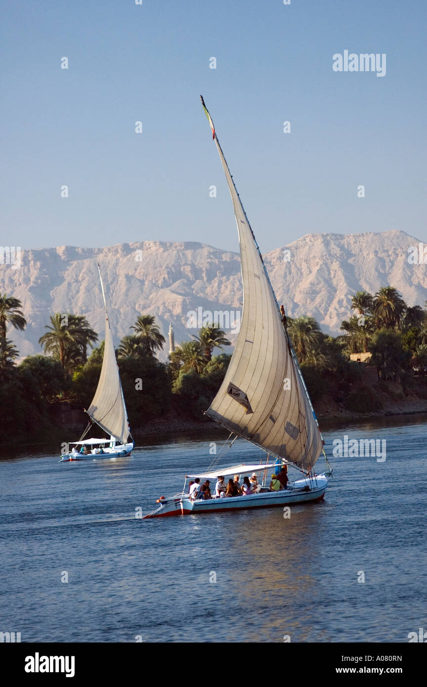 Nile, Felucca Sailing Boat Stock Photo - Alamy