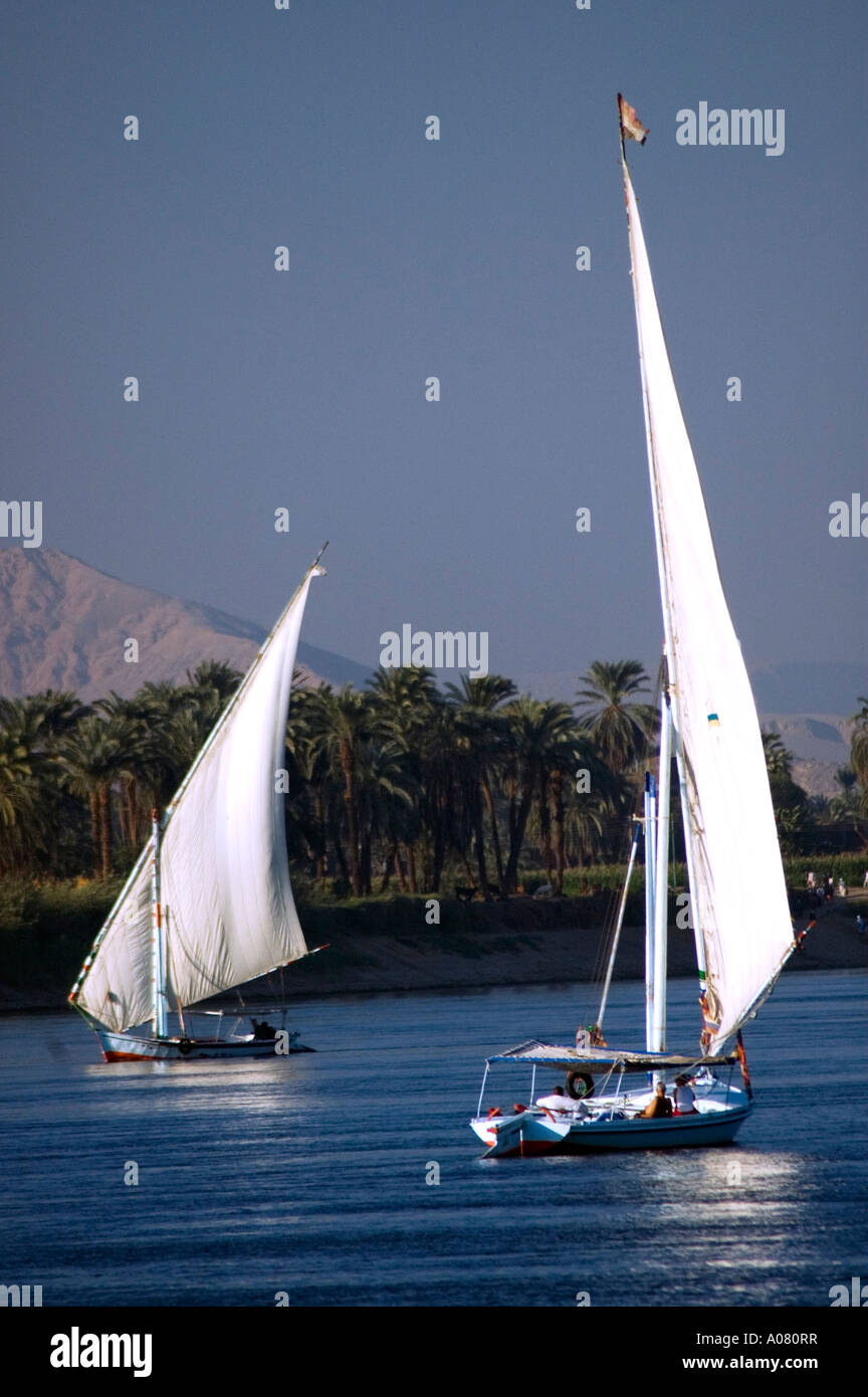 Nile, Felucca Sailing Boats Stock Photo - Alamy