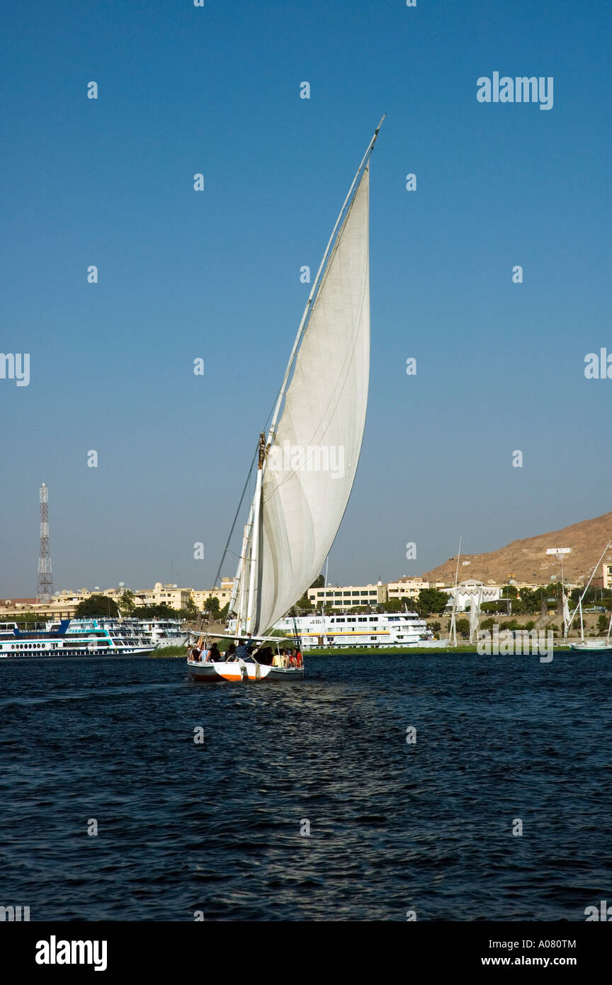 Nile, Felucca Sailing Boat Stock Photo - Alamy