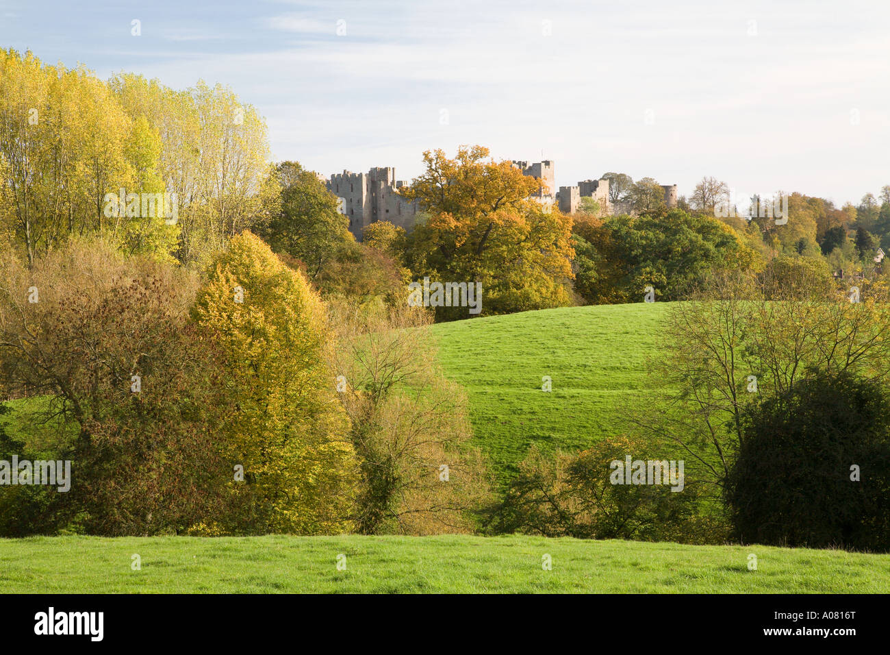 Ludlow and its Norman Castle in the Welsh Marches Shropshire England UK ...