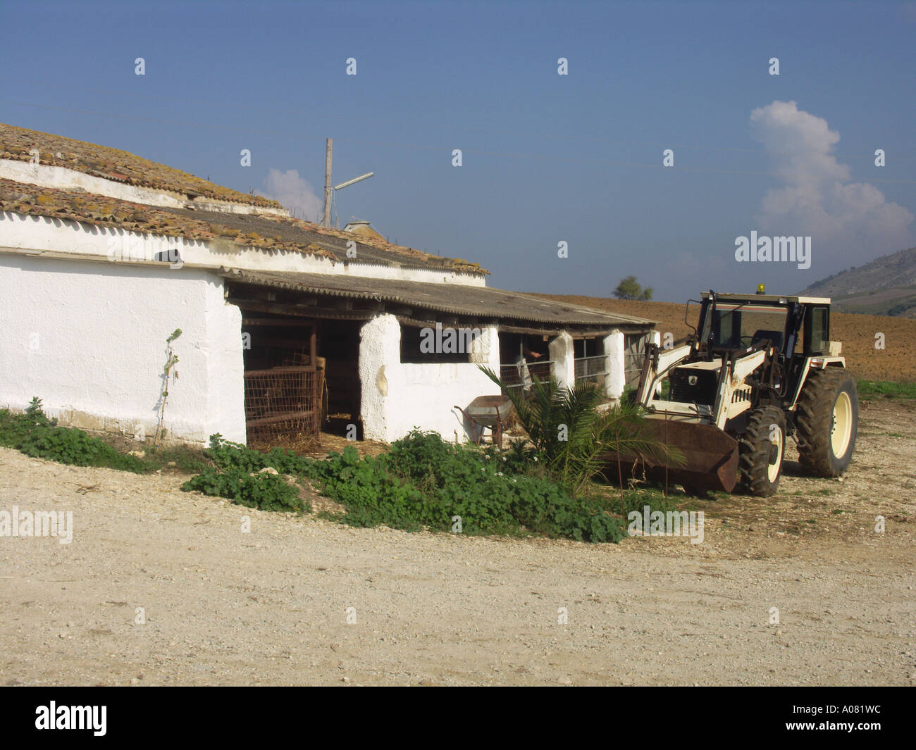 Small dairy farm building where ricotta cheese is made Sicily Italy ...