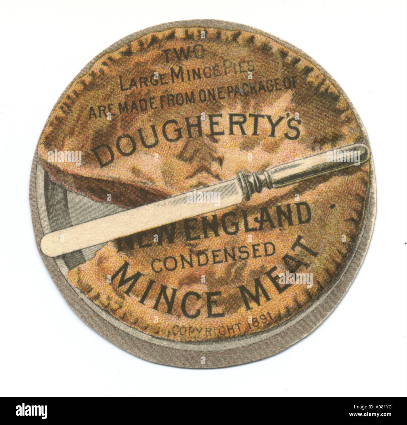 Trade card for Mince Meat 1891 Stock Photo - Alamy